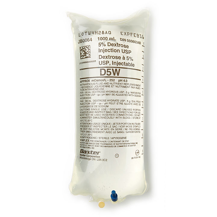 Baxter 5% Dextrose Injection, USP in Viaflex® Plastic Container - Bowers Medical Supply