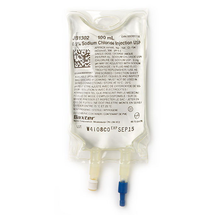 Baxter 0.9% Sodium Chloride Injection, USP in Quad Pack VIAFLEX Mini ...