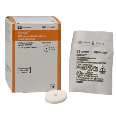 Covidien Kendall™ AMD Antimicrobial Fenestrated Foam Disc Dressing ...